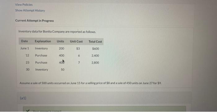 Solved View Policles. Show Attempt History Current Attempt | Chegg.com