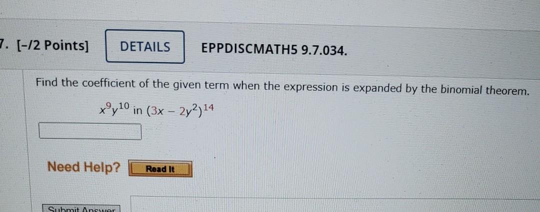Solved 7. [-12 Points] DETAILS EPPDISCMATH5 9.7.034. Find | Chegg.com