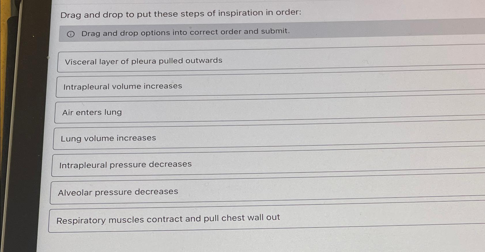 Solved Drag and drop to put these steps of inspiration in | Chegg.com