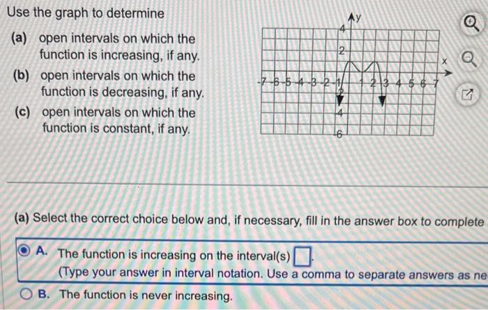 Solved Use the graph to determine (a) open intervals on | Chegg.com