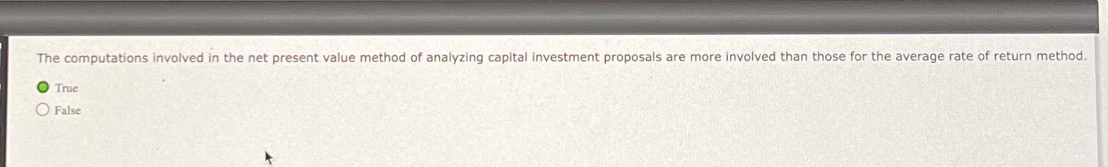 Solved The computations involved in the net present value | Chegg.com