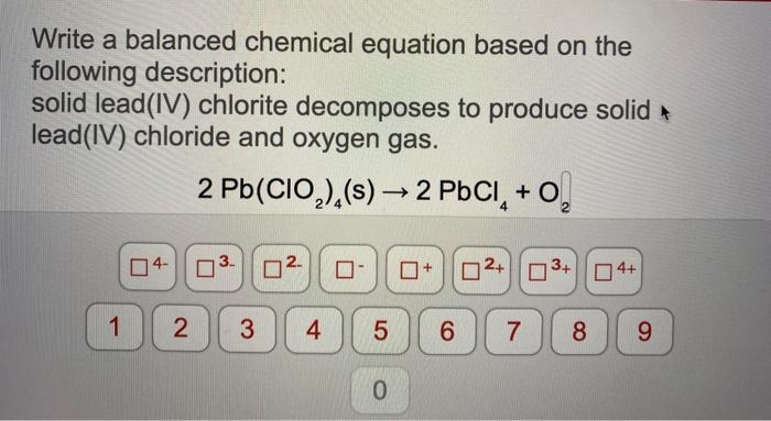 Solved Write a balanced chemical equation based on the | Chegg.com