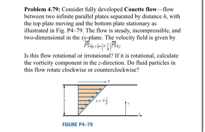 Solved Problem 4.79: Consider fully developed Couette | Chegg.com