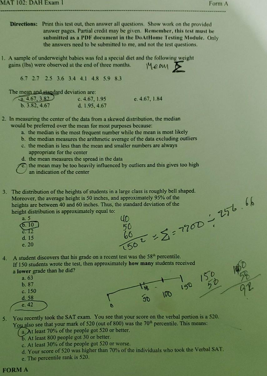 Solved Part Ii Place Your Answers On The Provided Answer 7064