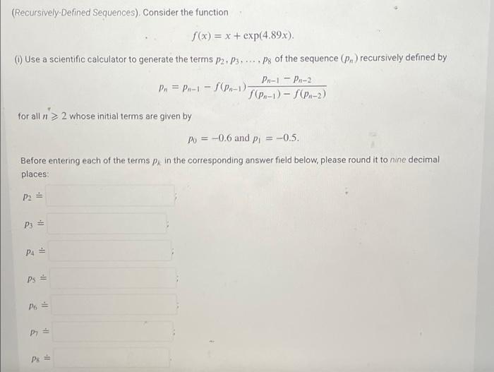 Solved (Recursively Defined Sequences), Consider the | Chegg.com