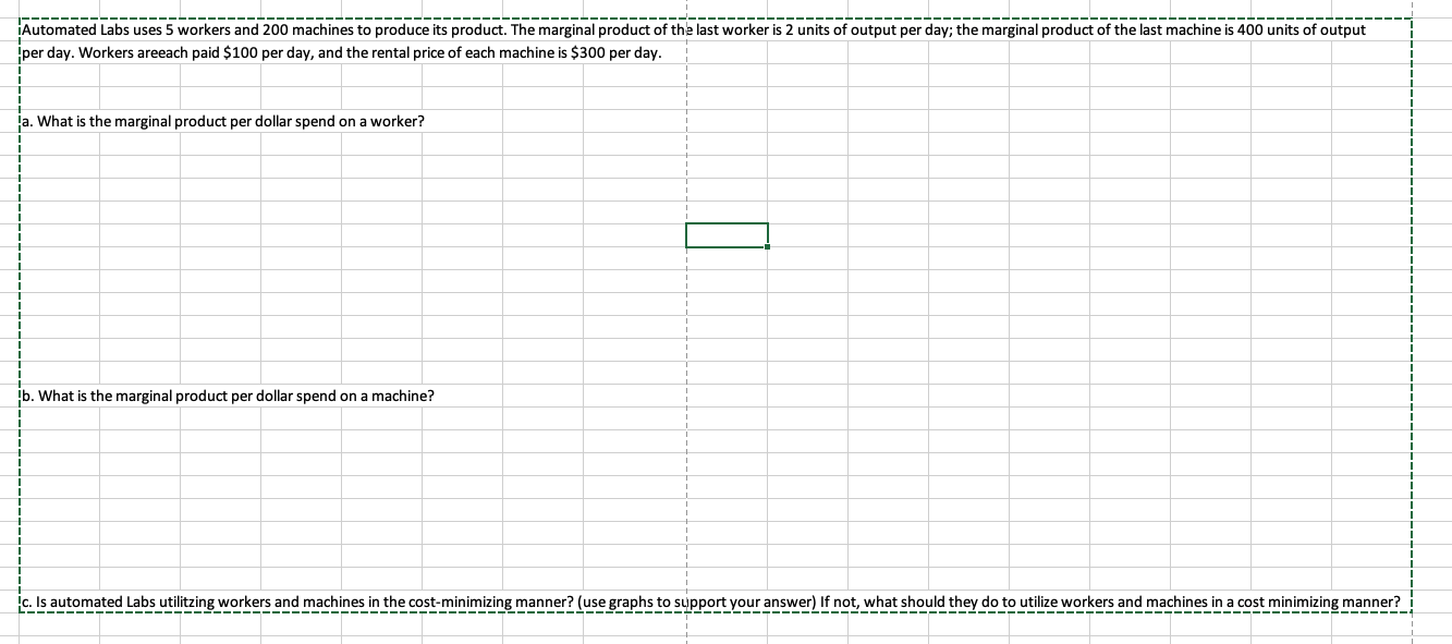 Solved Automated Labs uses 5 ﻿workers and 200 ﻿machines to | Chegg.com
