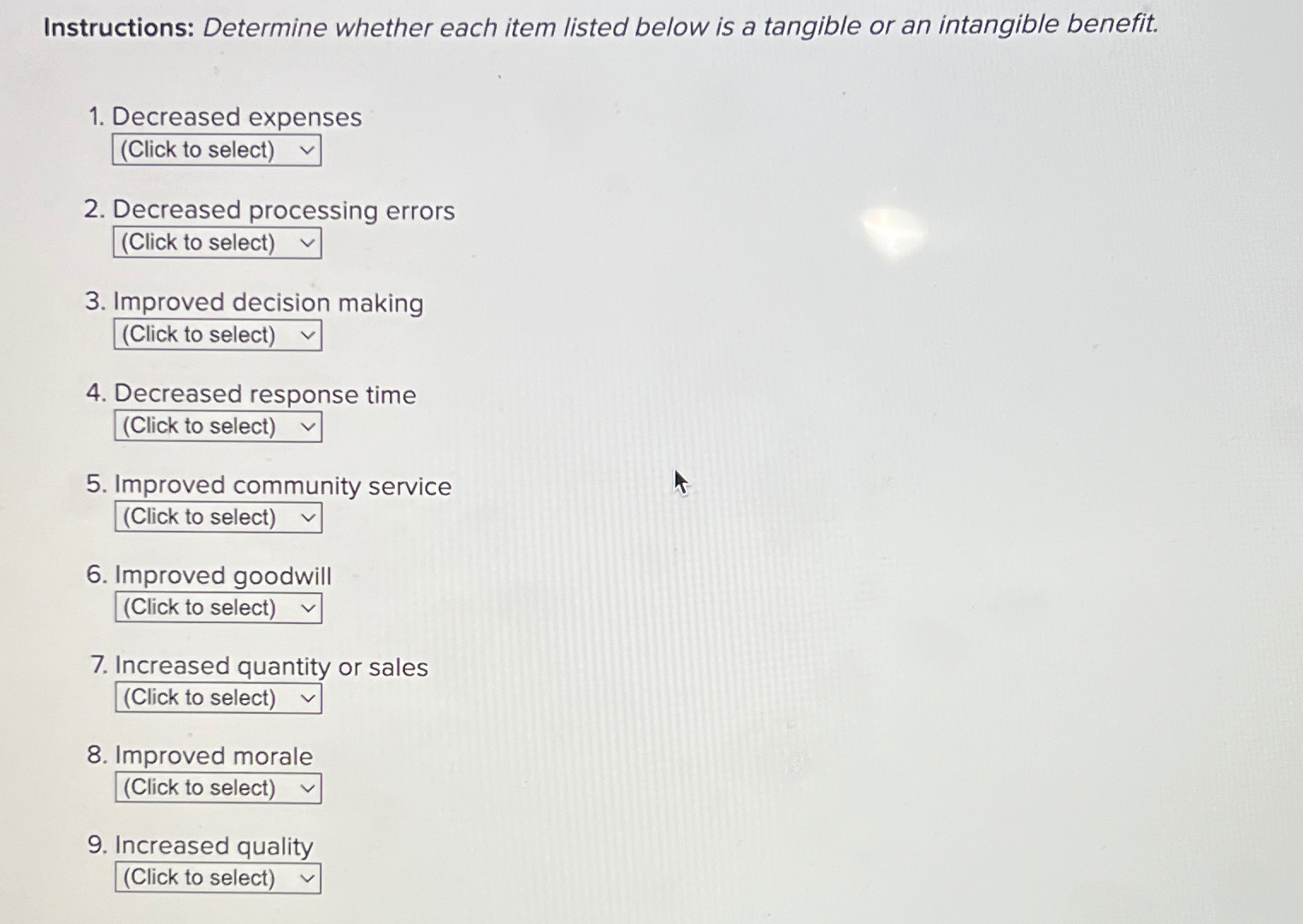 Solved Instructions: Determine whether each item listed | Chegg.com