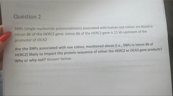 Solved SNPs (single nucleotide polymorphisms) associated | Chegg.com