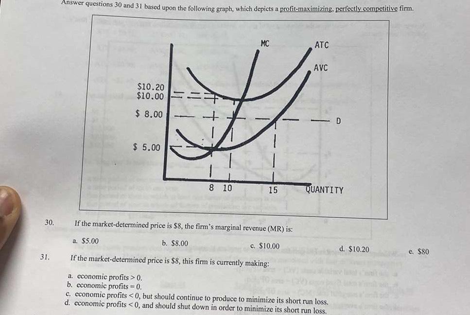 Solved Answer questions 30 ﻿and 31 ﻿based upon the following | Chegg.com
