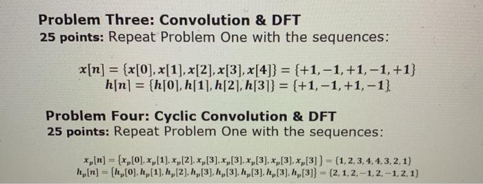 Solved Problem One: Convolution & DFT in Matrix-Vector Form | Chegg.com