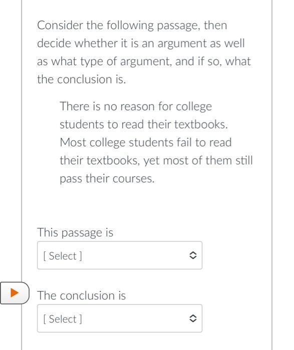 Consider the following passage, then decide whether | Chegg.com