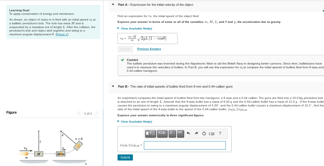 Solved Learning Goal:To apply conservation of energy and | Chegg.com