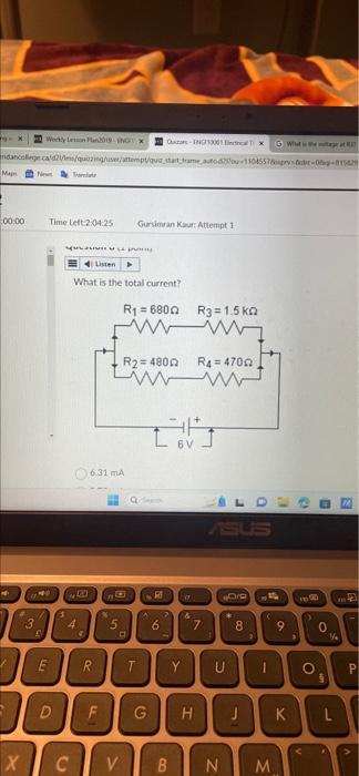 Solved Quizzes - ENGI10001 Electrical Th x G What is the | Chegg.com
