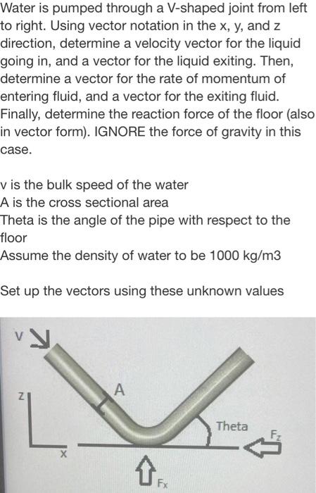 Solved Water is pumped through a V-shaped joint from left to | Chegg.com