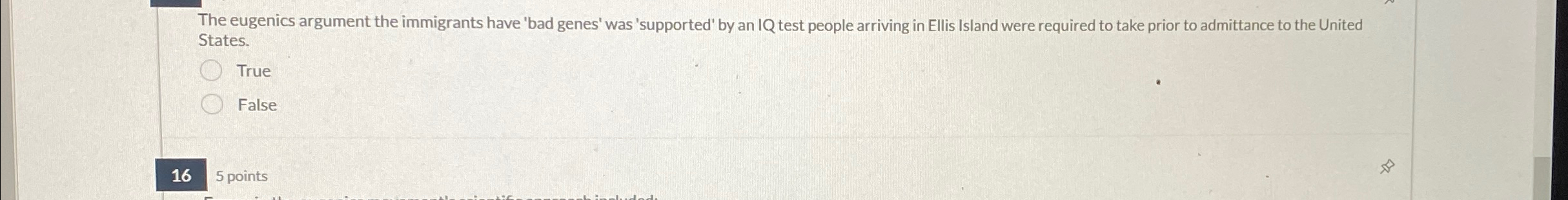 Solved The eugenics argument the immigrants have 'bad genes' | Chegg.com