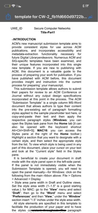 Solved Title-Part1 INTRODUCTION ACM's new manuscript | Chegg.com