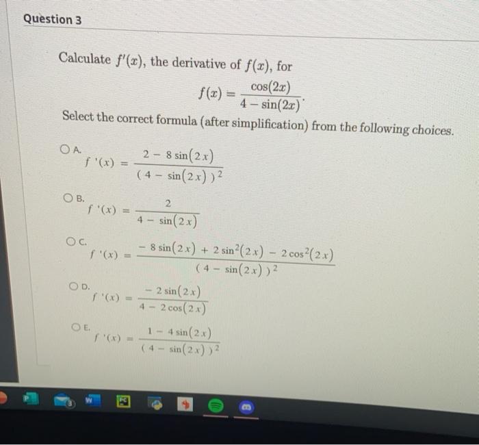 Solved Calculate f′(x), the derivative of f(x), for | Chegg.com