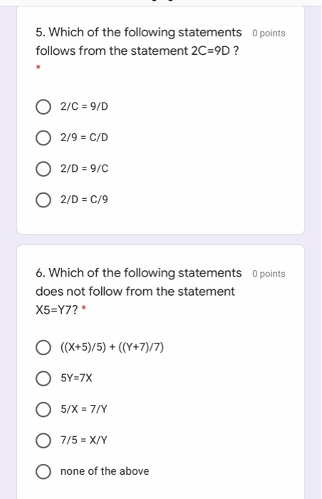 Solved 5. Which of the following statements points follows | Chegg.com