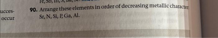 Solved 0. Arrange these elements in order of decreasing | Chegg.com