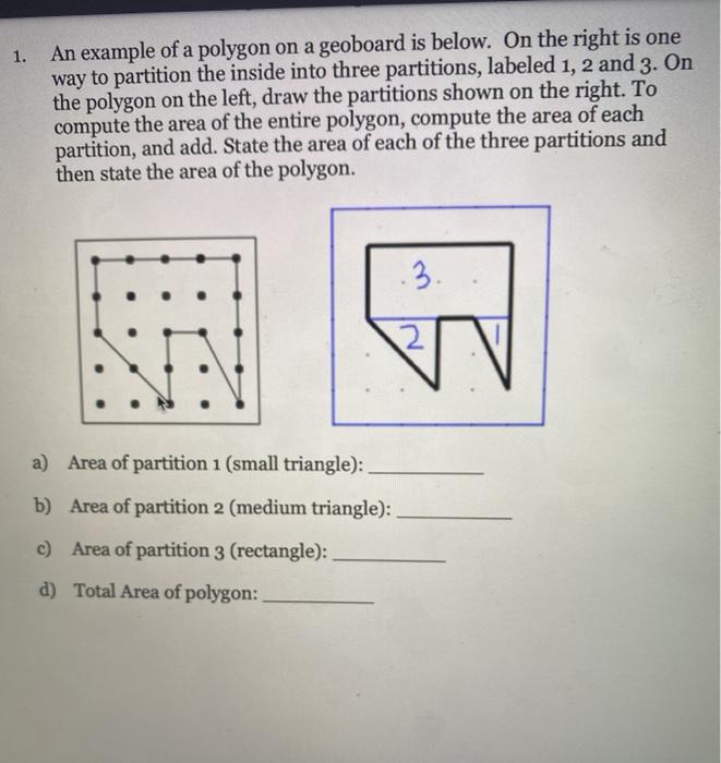 1. An example of a polygon on a geoboard is below. On | Chegg.com