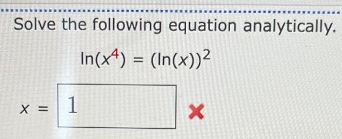 Solved Solve the following equation analytically. | Chegg.com