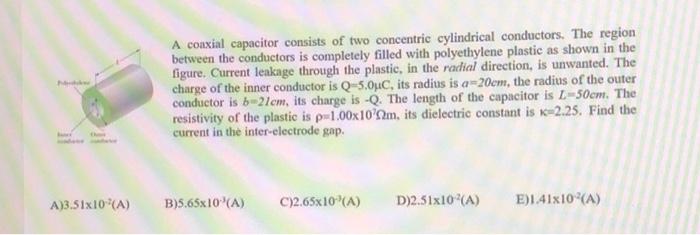 Solved A coaxial capacitor consists of two concentric | Chegg.com
