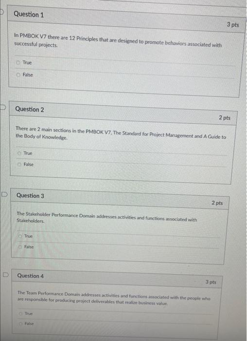In PMBOK V7 there are 12 Principles that are designed | Chegg.com