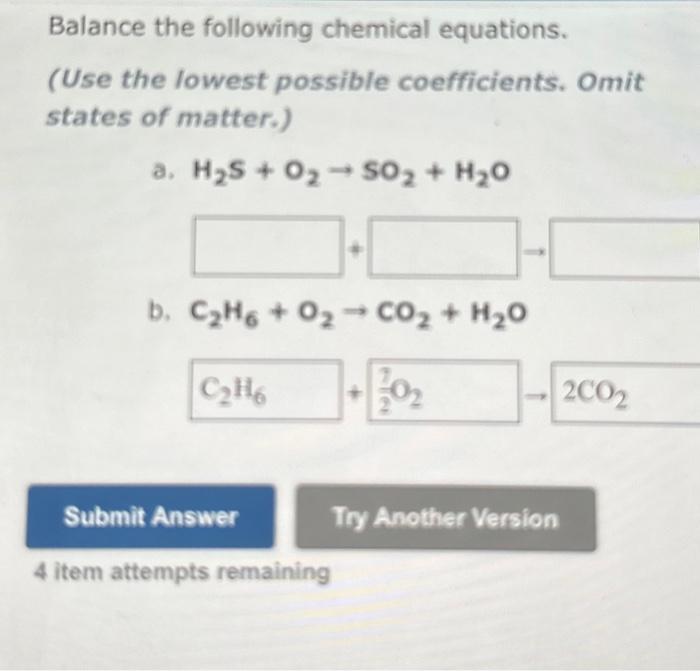 Solved Balance the following chemical equations. (Use the | Chegg.com
