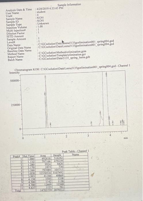 please help me fill out charts using GC attached. I | Chegg.com