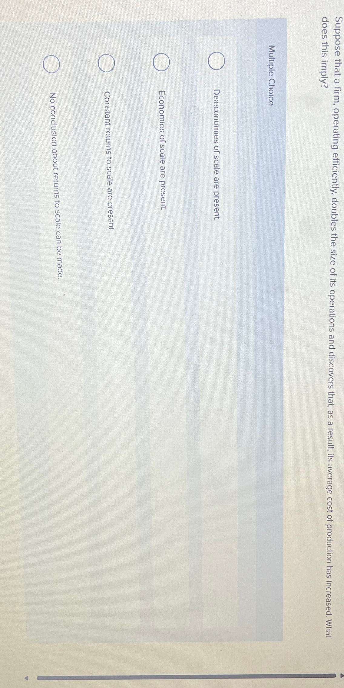 Solved Suppose that a firm, operating efficiently, doubles | Chegg.com