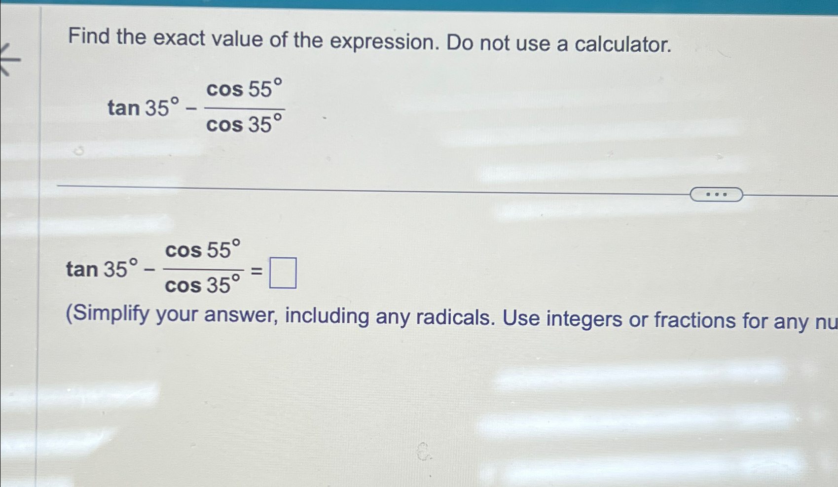 Solved Find the exact value of the expression. Do not use a | Chegg.com