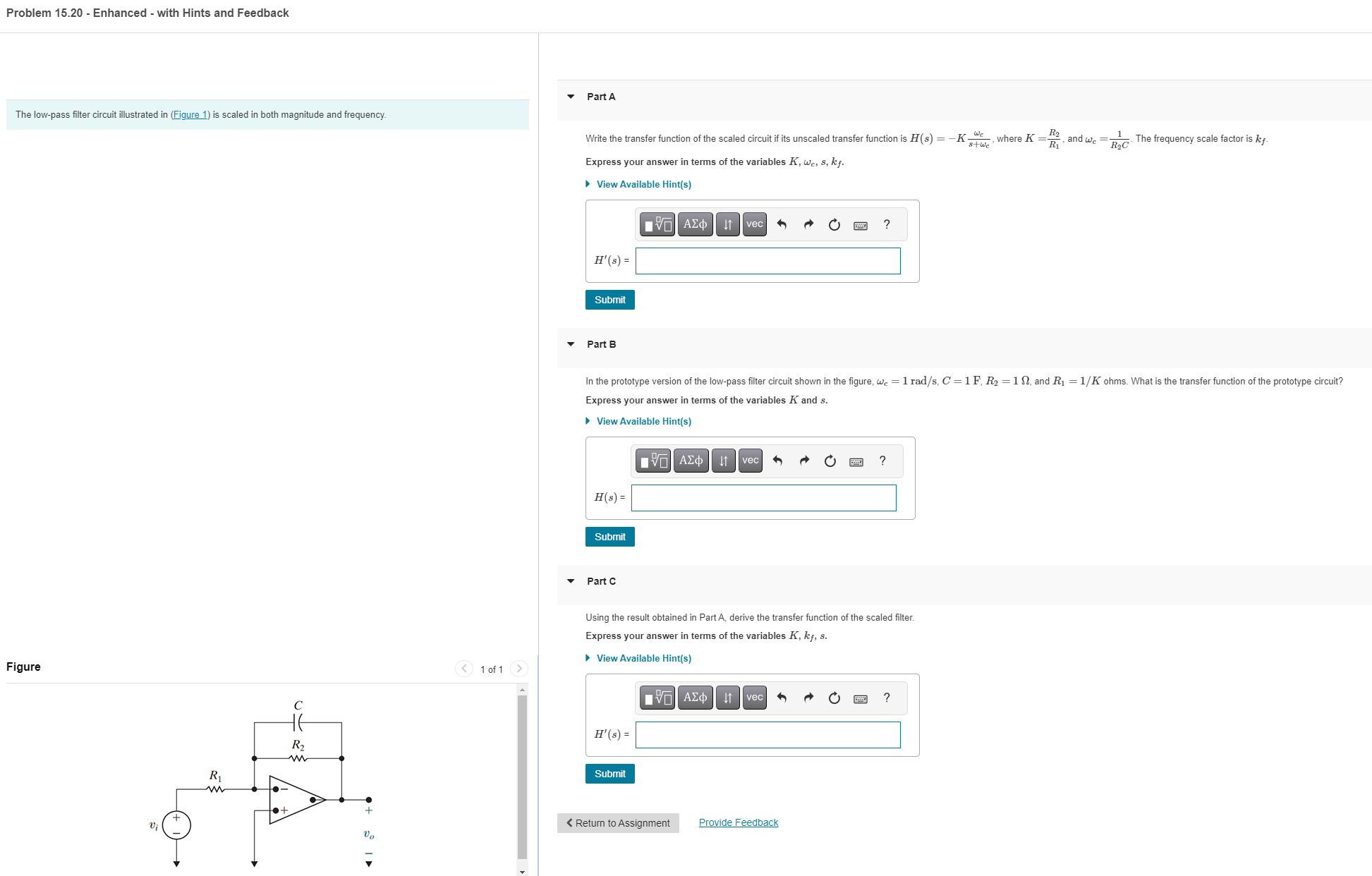 Solved Problem 15.20 - ﻿Enhanced - ﻿with Hints and | Chegg.com