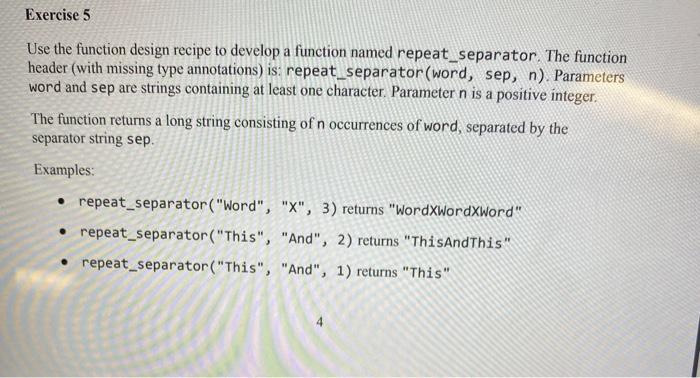 Solved Use The Function Design Recipe To Develop A Function