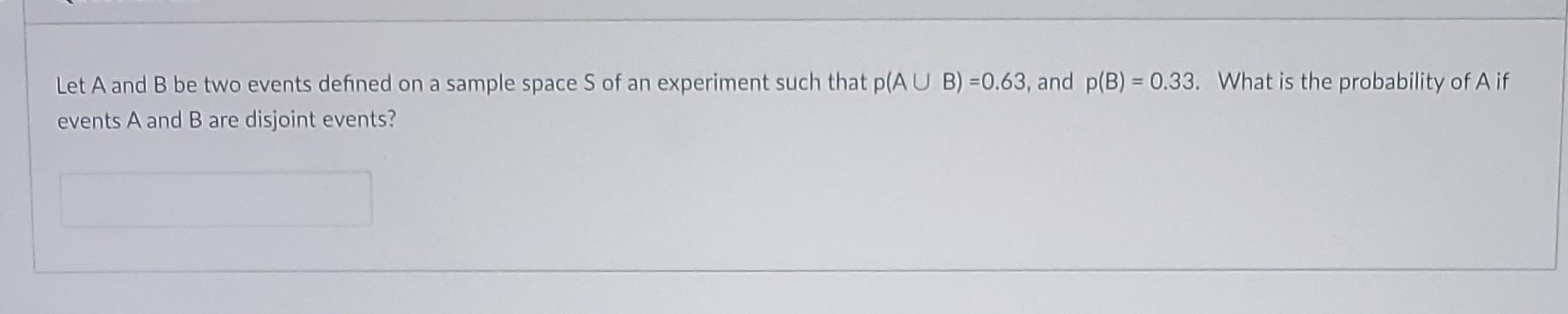 Solved Let A and B be two events defined on a sample space S | Chegg.com
