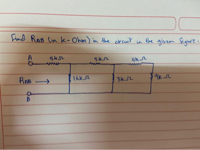 Solved Find RAB link-Ohm) in the circuit in the given figure | Chegg.com