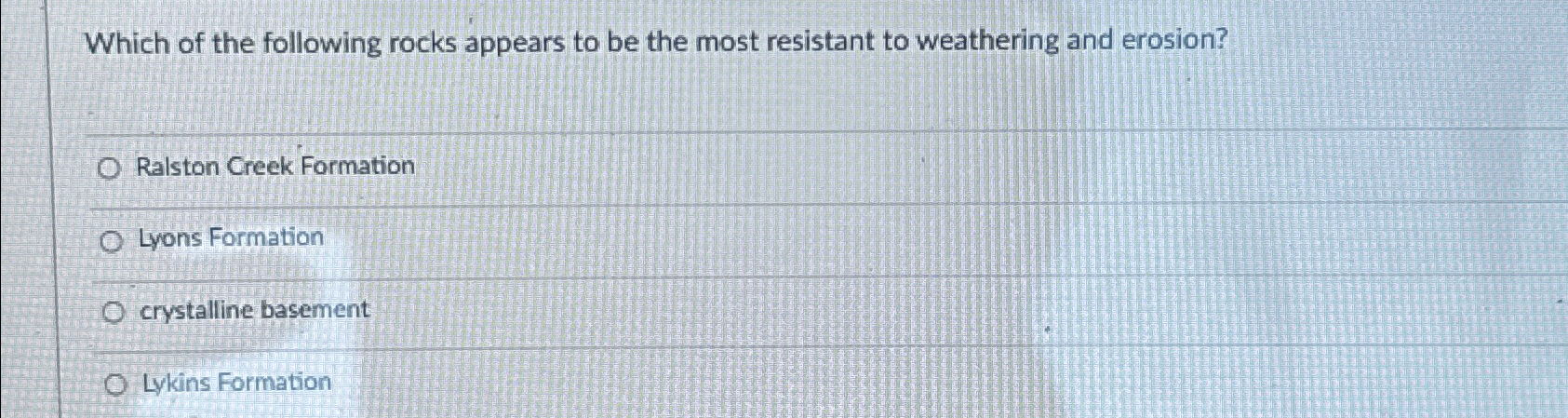 Solved Which of the following rocks appears to be the most | Chegg.com