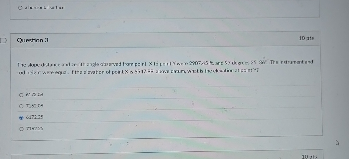 Solved a horizontal surfaceQuestion 310 ﻿ptsThe slope | Chegg.com