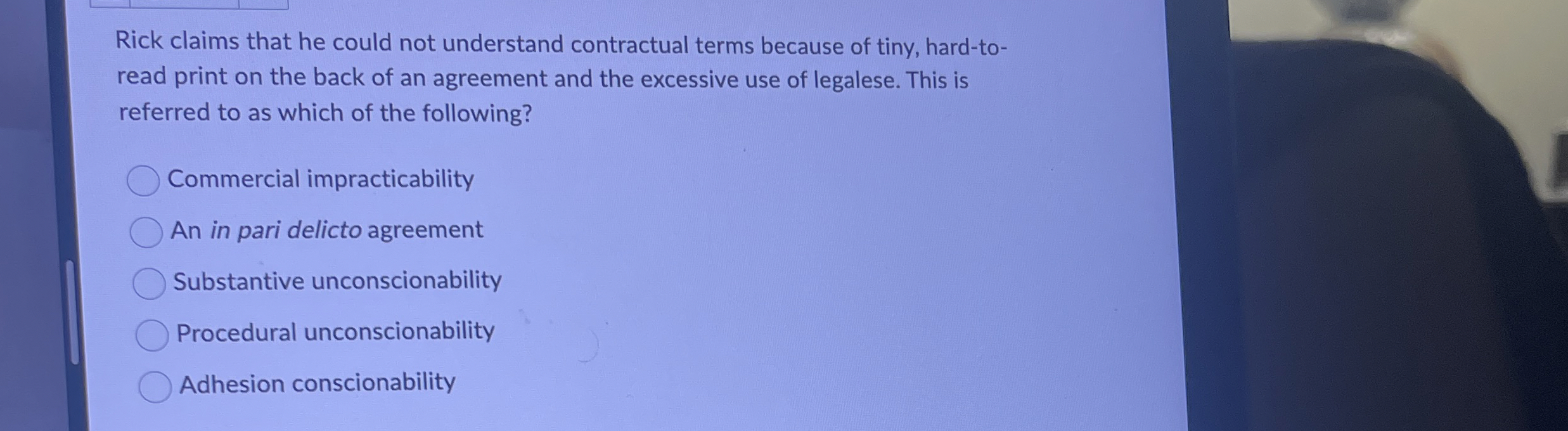 Solved Rick claims that he could not understand contractual | Chegg.com