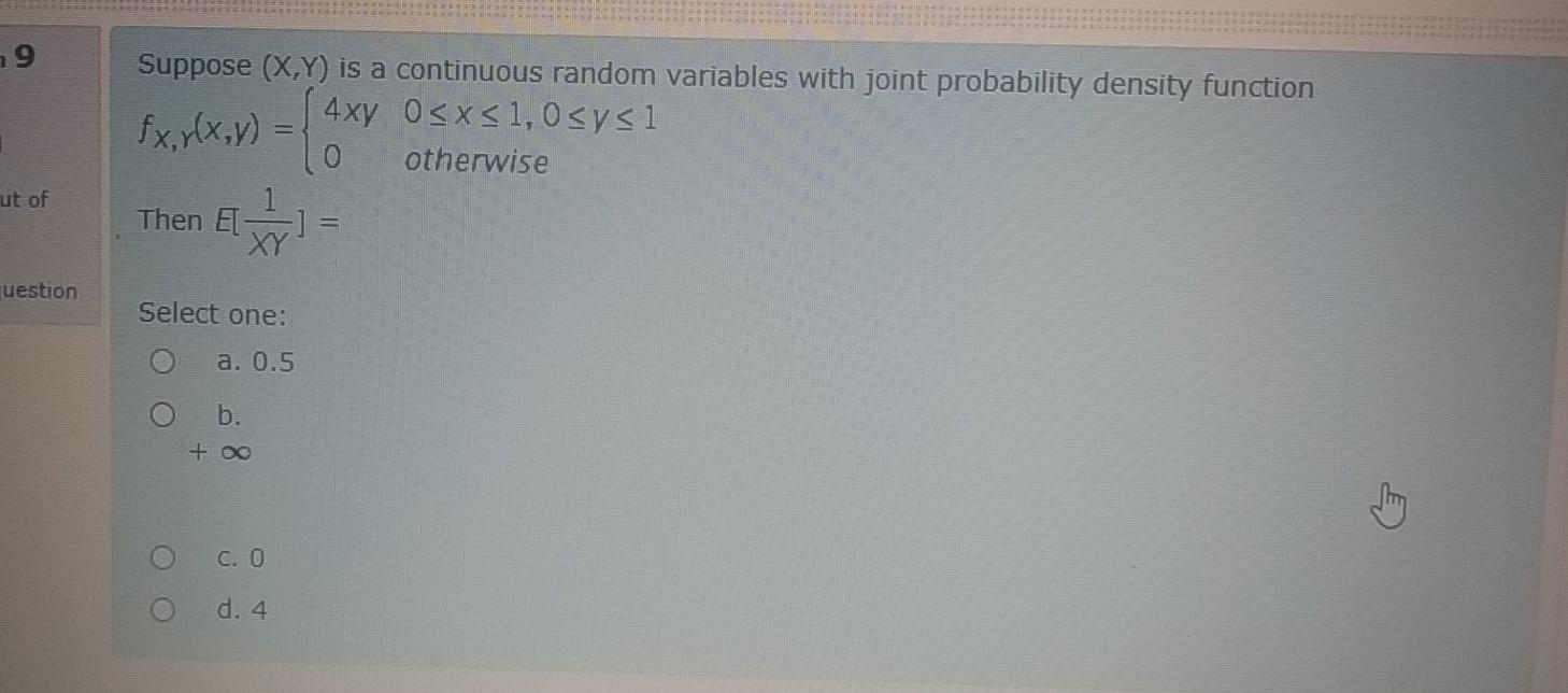 Solved 19 Suppose (X,Y) is a continuous random variables | Chegg.com