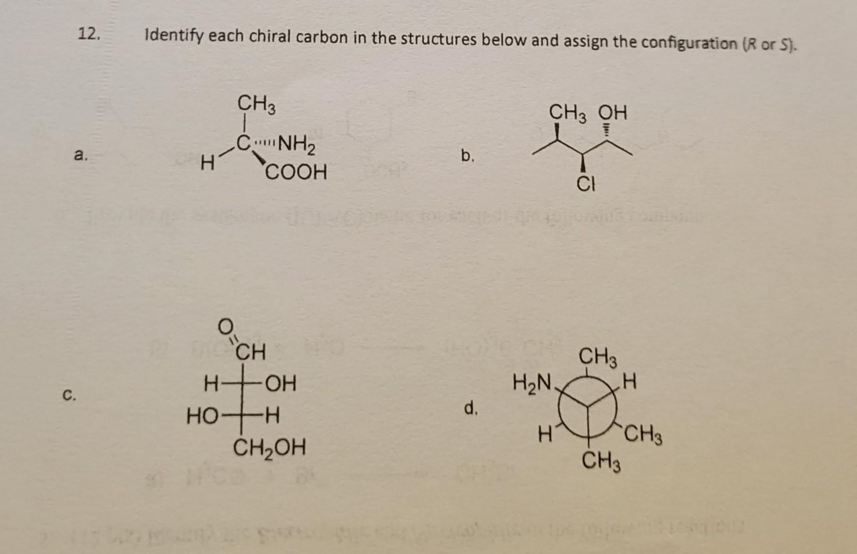 Solved Identify each chiral carbon in the structures below | Chegg.com