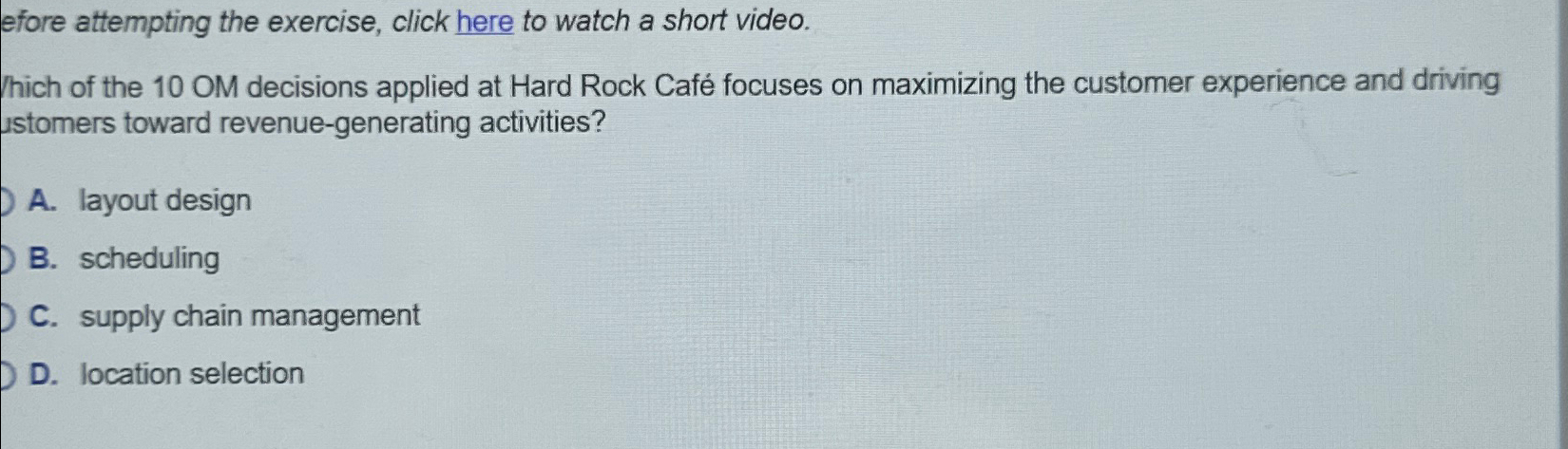 Solved efore attempting the exercise, click here to watch a | Chegg.com