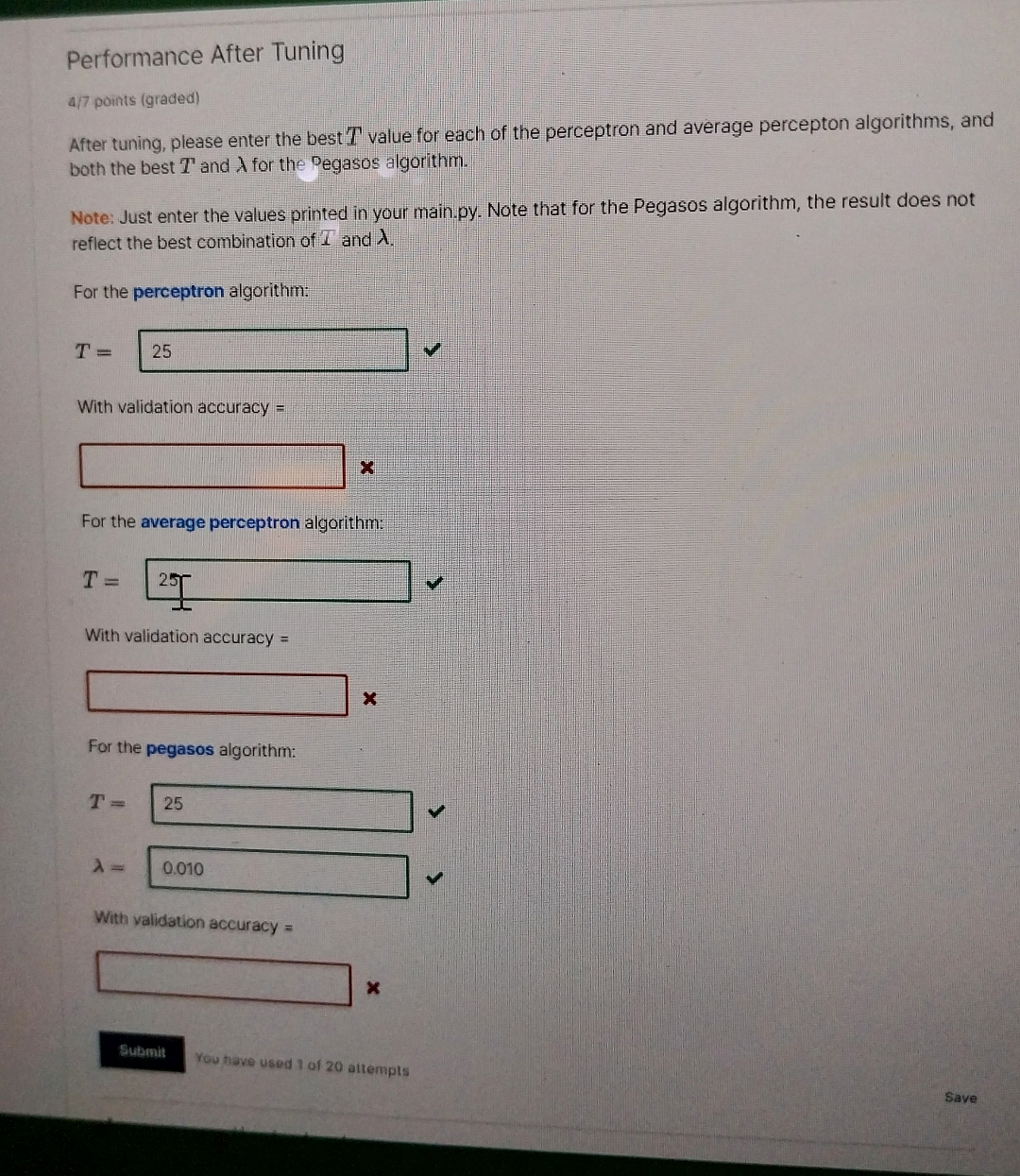 Performance After Tuning47 ﻿points (graded)After | Chegg.com