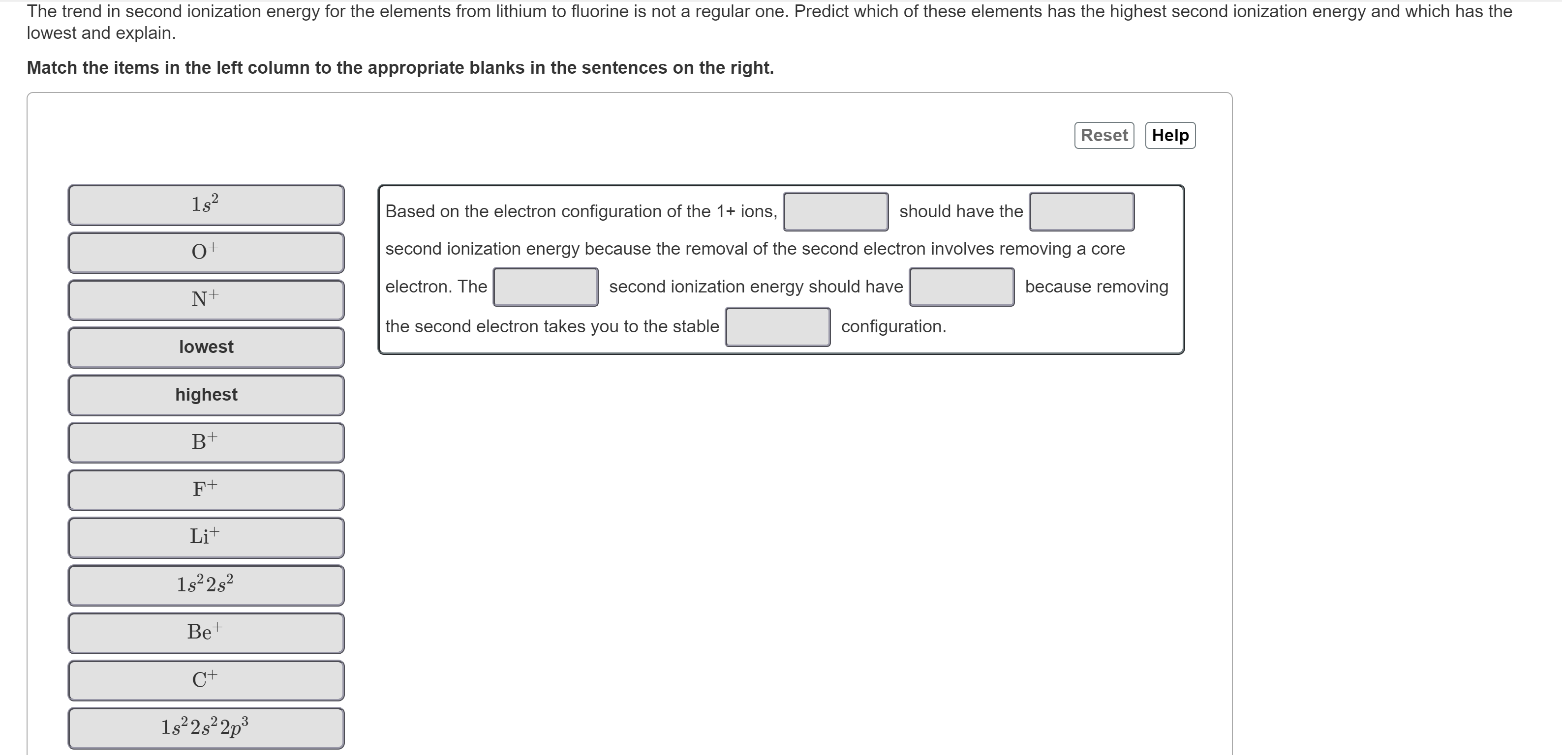 Solved The trend in second ionization energy for the | Chegg.com