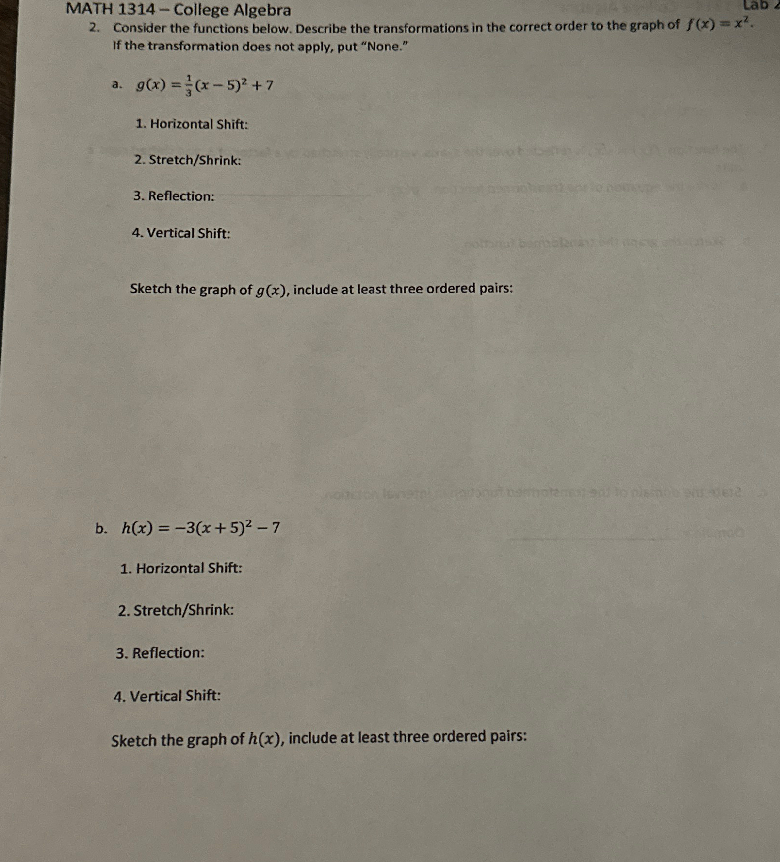 Solved MATH 1314 - ﻿College Algebra2. ﻿Consider the | Chegg.com