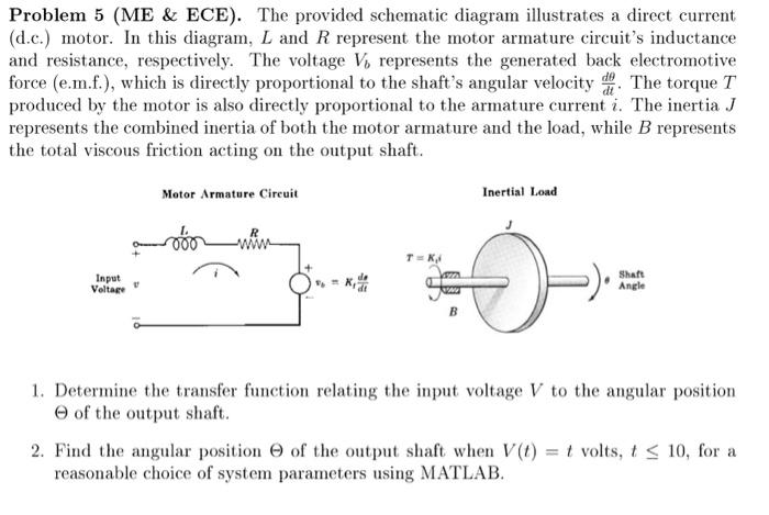 Solved Problem 5 (ME \& ECE). The provided schematic diagram | Chegg.com
