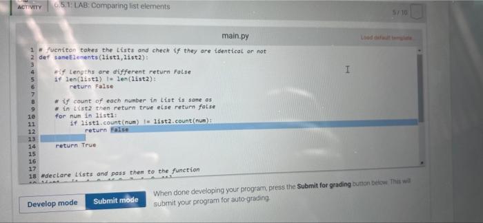 Solved Write a program that checks whether two lists have | Chegg.com