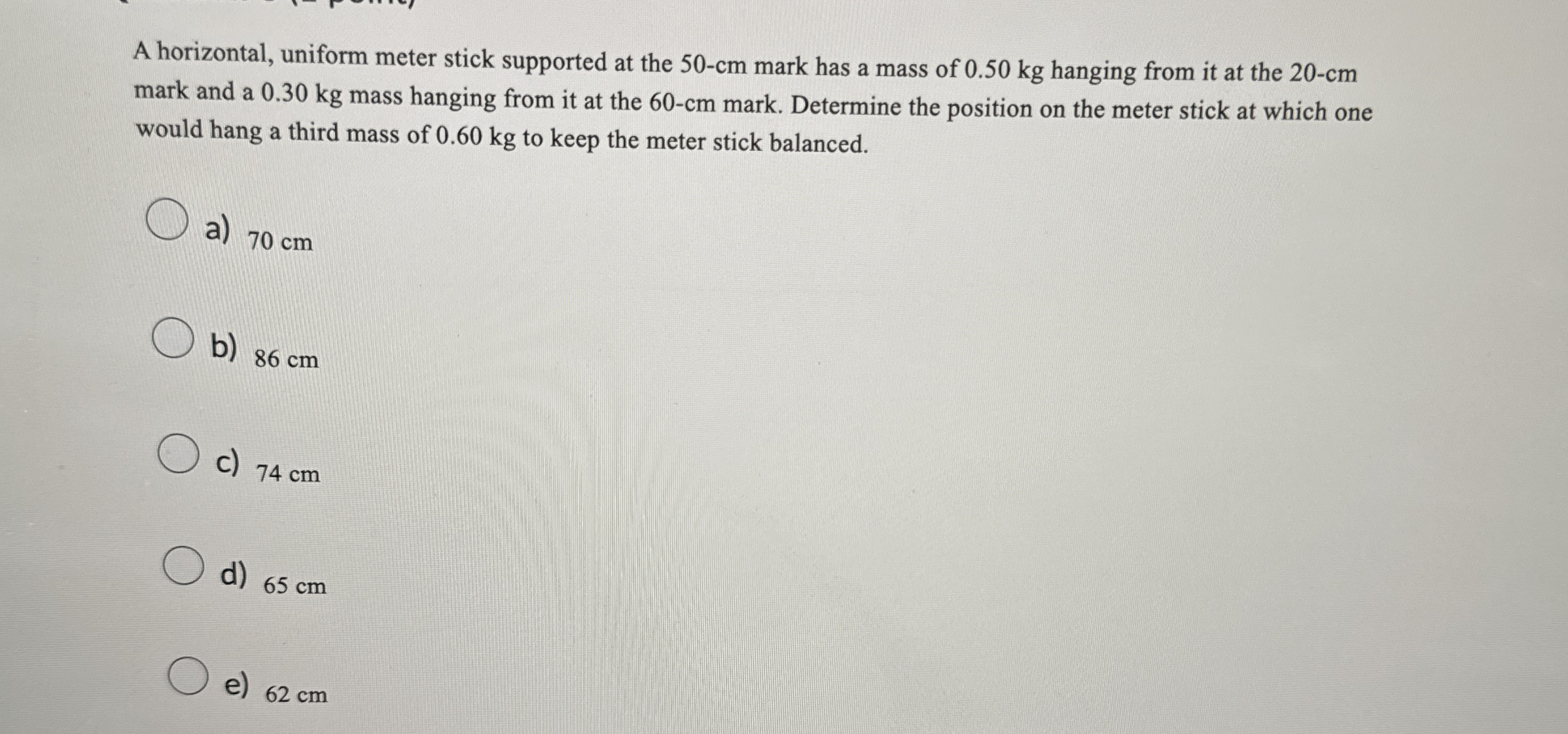 Solved by an EXPERT A horizontal, uniform meter stick supported at the | Chegg.com