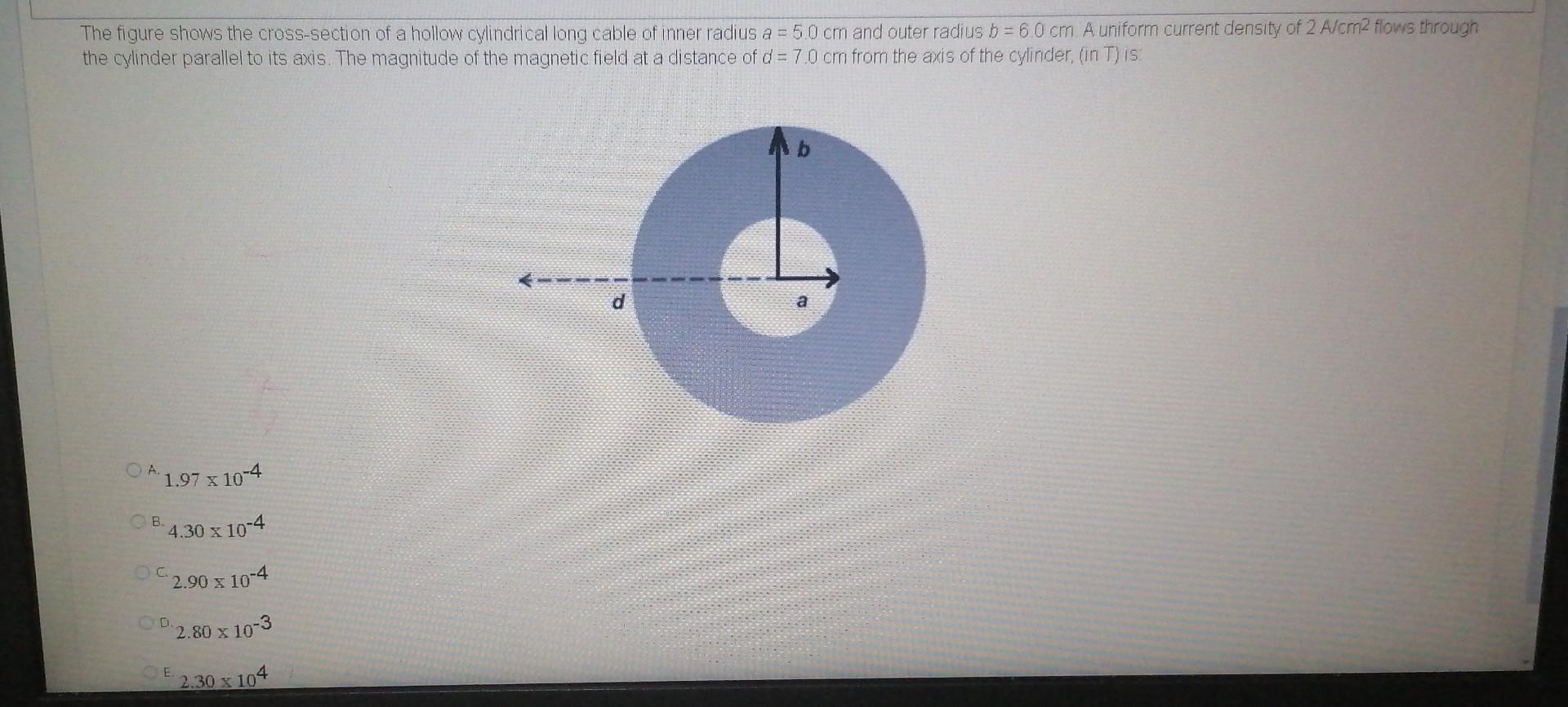 Solved The figure shows the cross-section of a hollow | Chegg.com