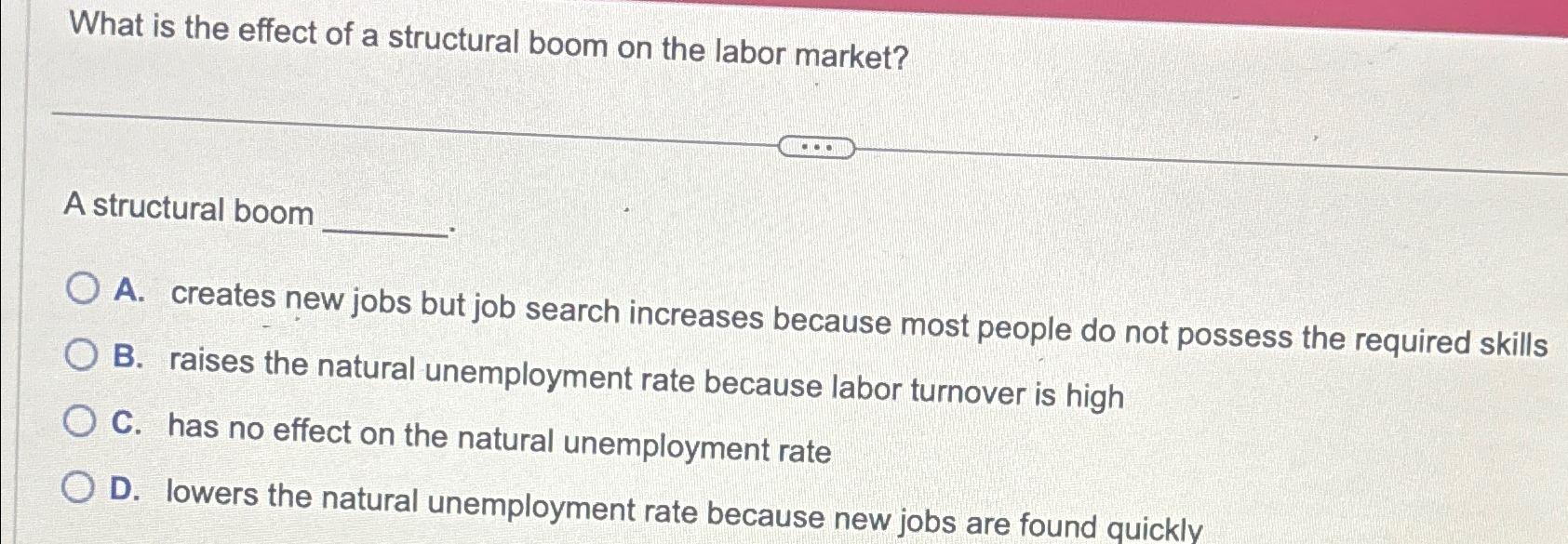 Solved What is the effect of a structural boom on the labor | Chegg.com