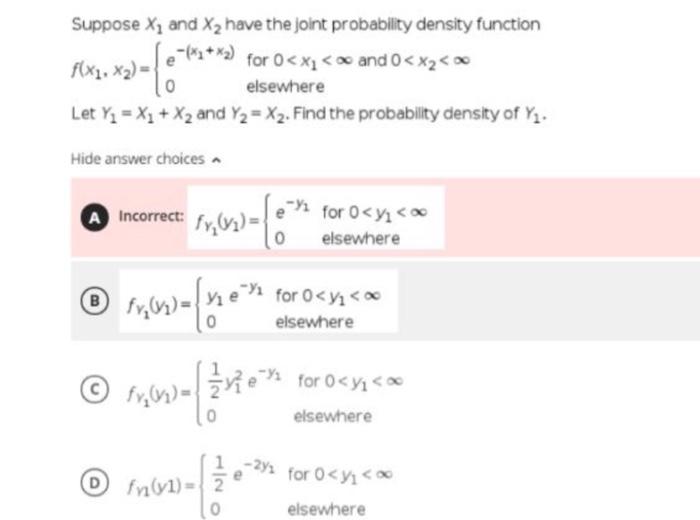 Solved Suppose X1 and X2 have the joint probability density | Chegg.com